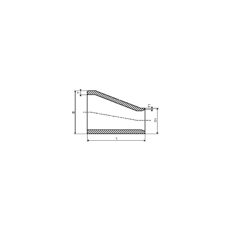 RE DIN2616-1/EN10253-2 Typ A -323,9x7,1/168,3x4,5-St35.8l/P235GHTC1